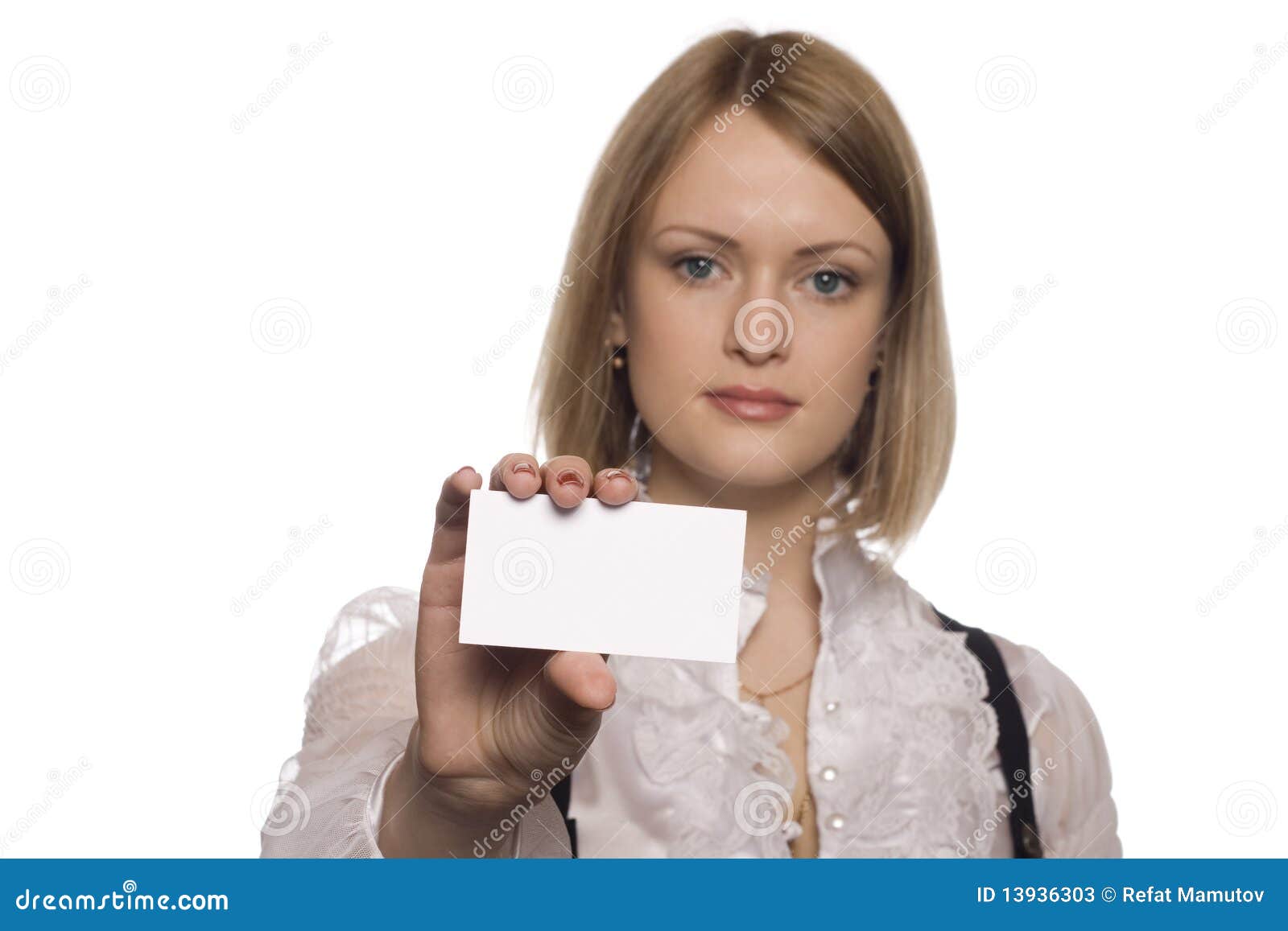Presenting Her Business Card Stock Image - Image of finger, growth ...
