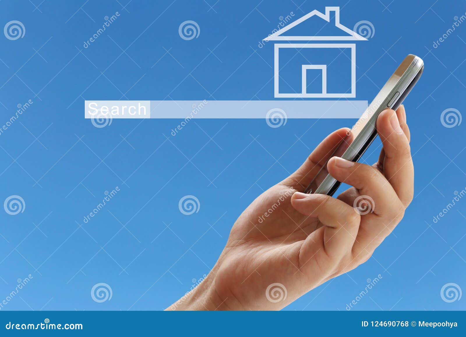 Presenting Ideas for Finding a Home Online. Stock Photo - Image of ...