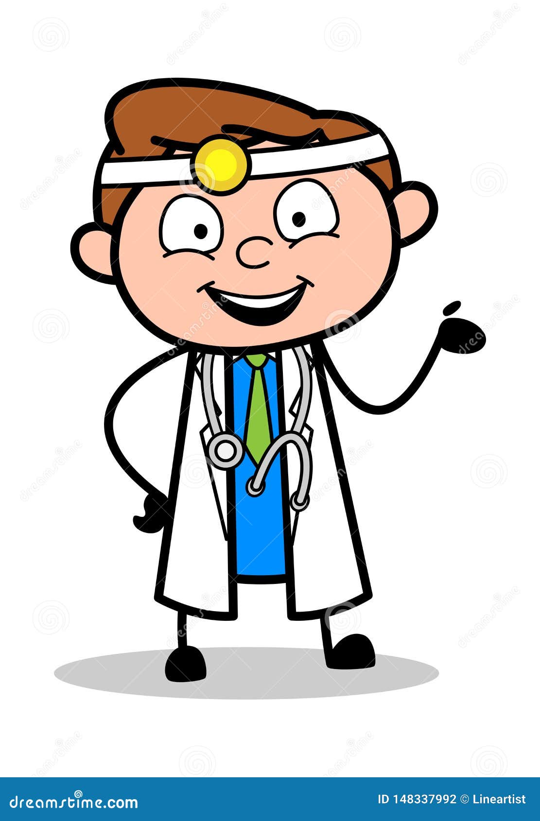 Presenting - Professional Cartoon Doctor Vector Illustration Stock ...