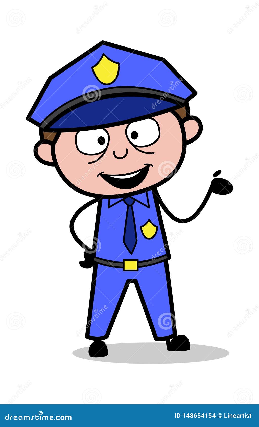 Presenting - Retro Cop Policeman Vector Illustration Stock Illustration ...