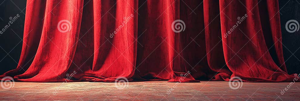 Presenting a Show with a Dramatic Red Curtain Reveal Stock Photo ...