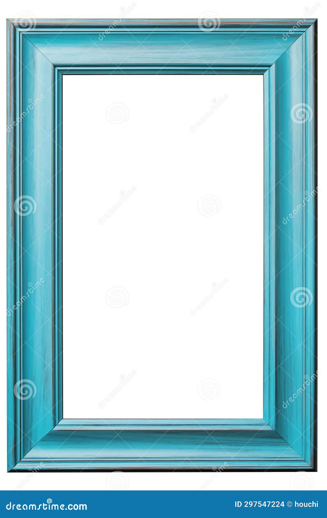 Blue Wood Frame Set Against a White Background Stock Illustration ...