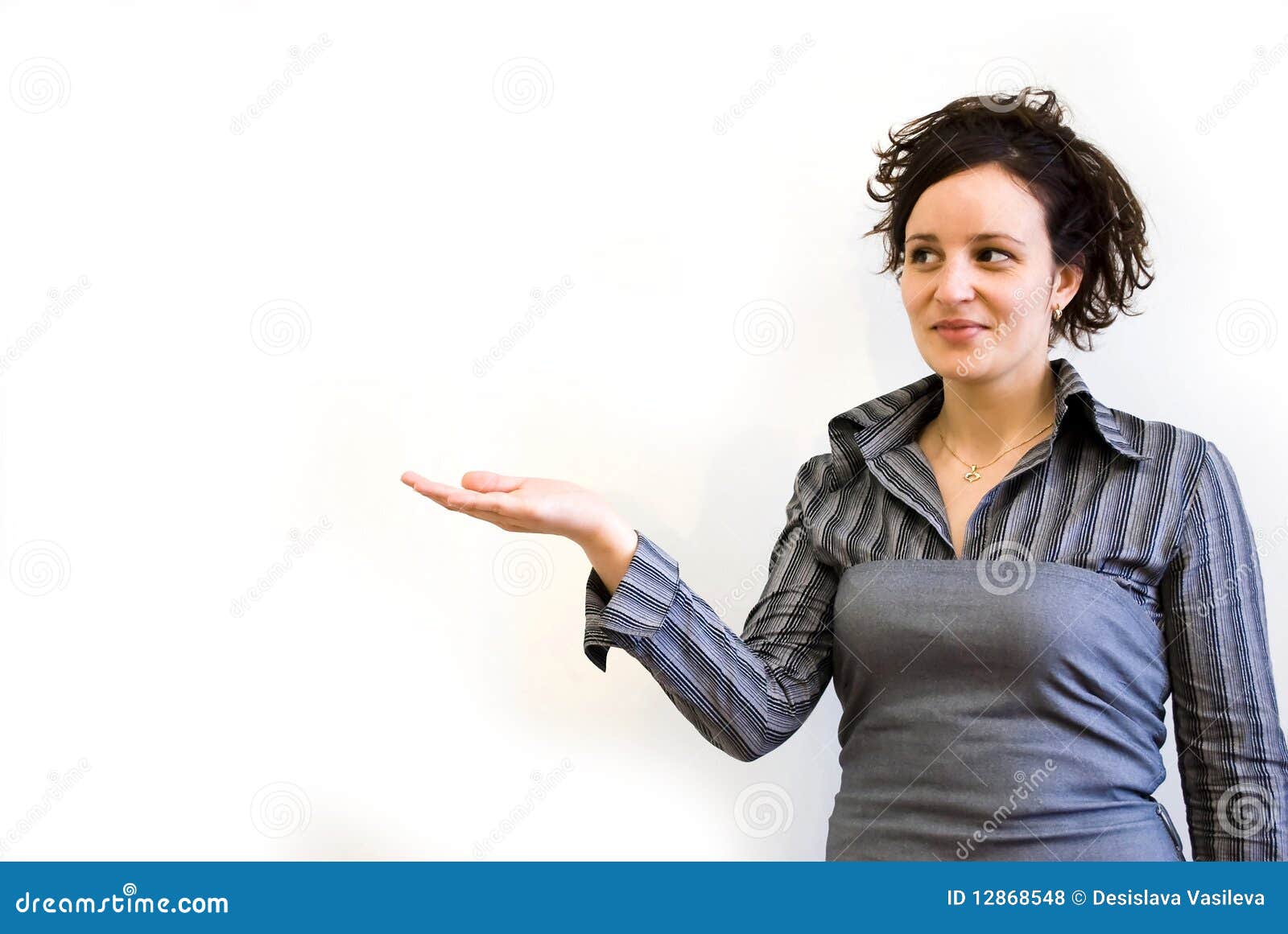 Presenting woman stock photo. Image of girl, presentation - 12868548