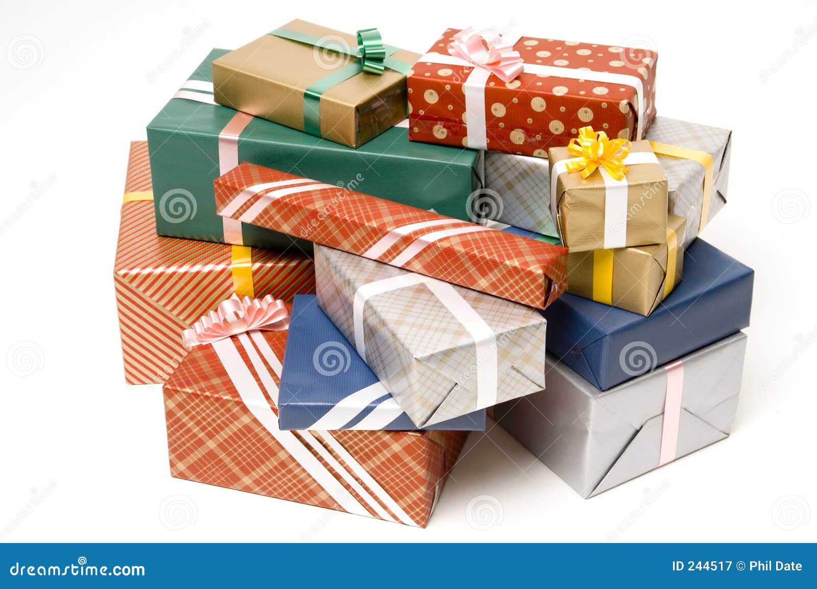 Presents 1 stock image. Image of bows, christmas, wrapping - 244517