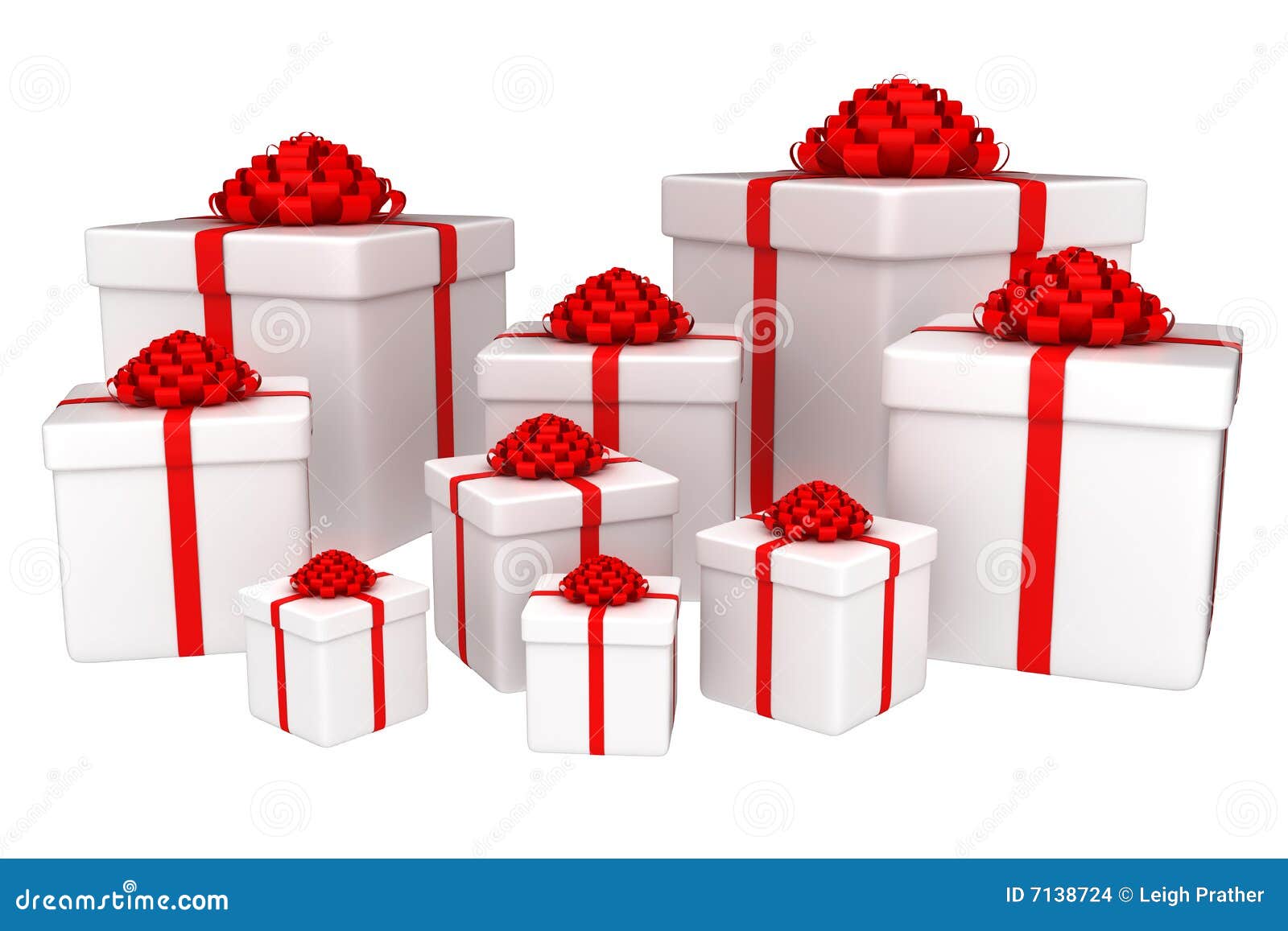Presents - 3d render stock illustration. Illustration of white - 7138724