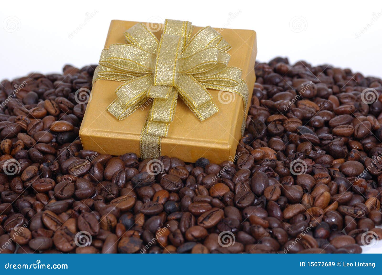 Presents and Coffee Beans stock image. Image of gold - 15072689
