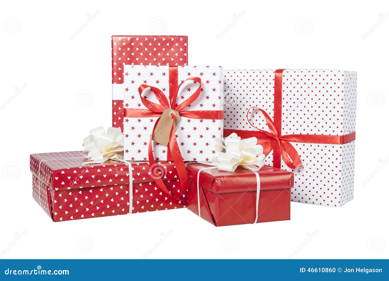 Presents isolated stock photo. Image of gifts, dots, give - 46610860