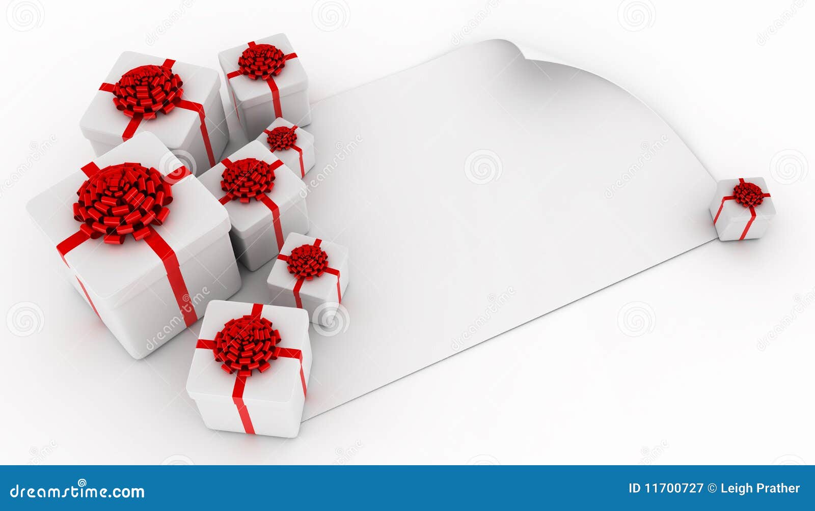 Presents Over Blank White Paper Stock Illustration - Illustration of ...