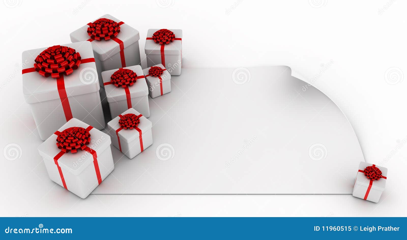 Presents Over Blank White Paper Stock Illustration - Illustration of ...