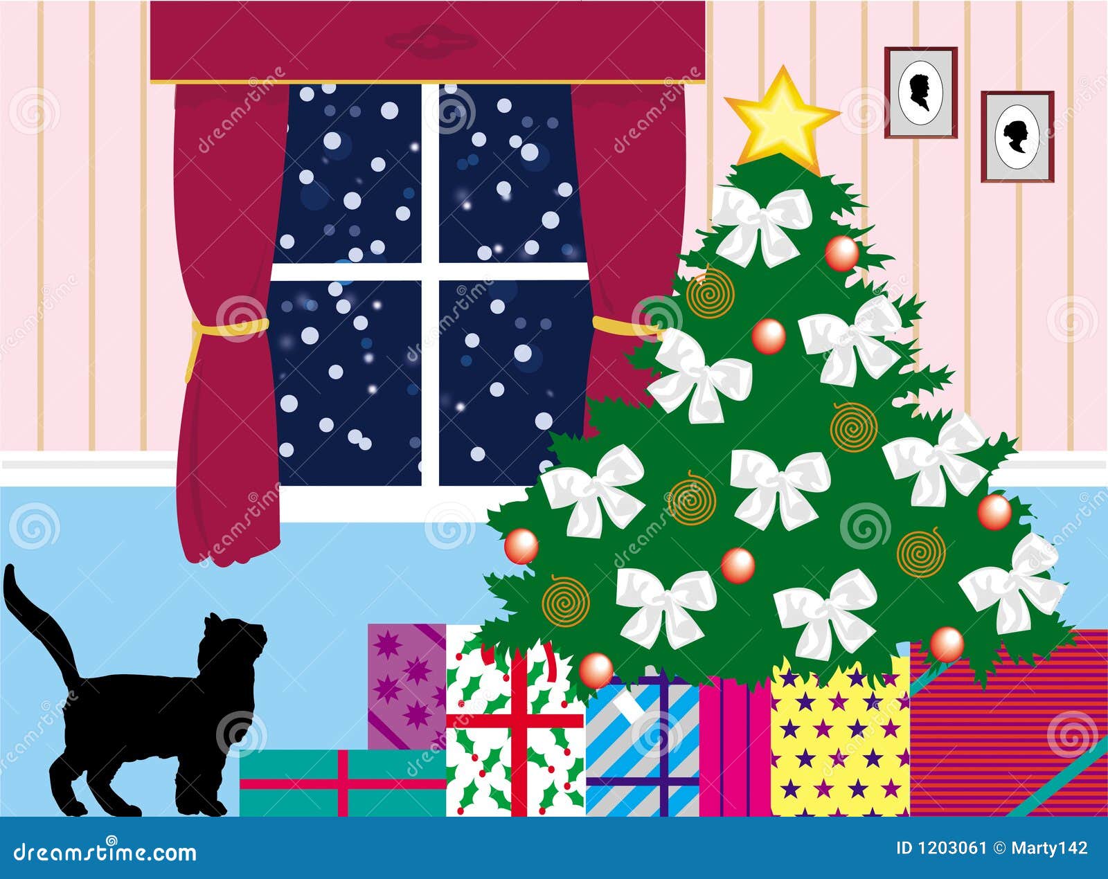 Presents under the tree stock illustration. Illustration of present ...