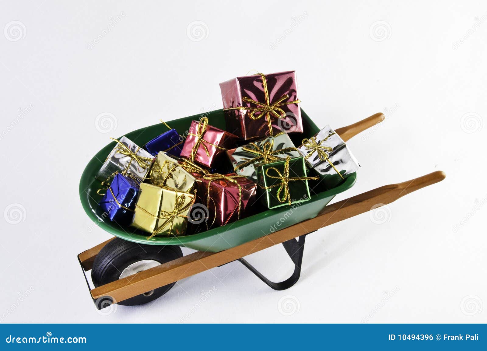 Presents in Wheel Barrel with Top Stock Photo - Image of wrap, festive ...