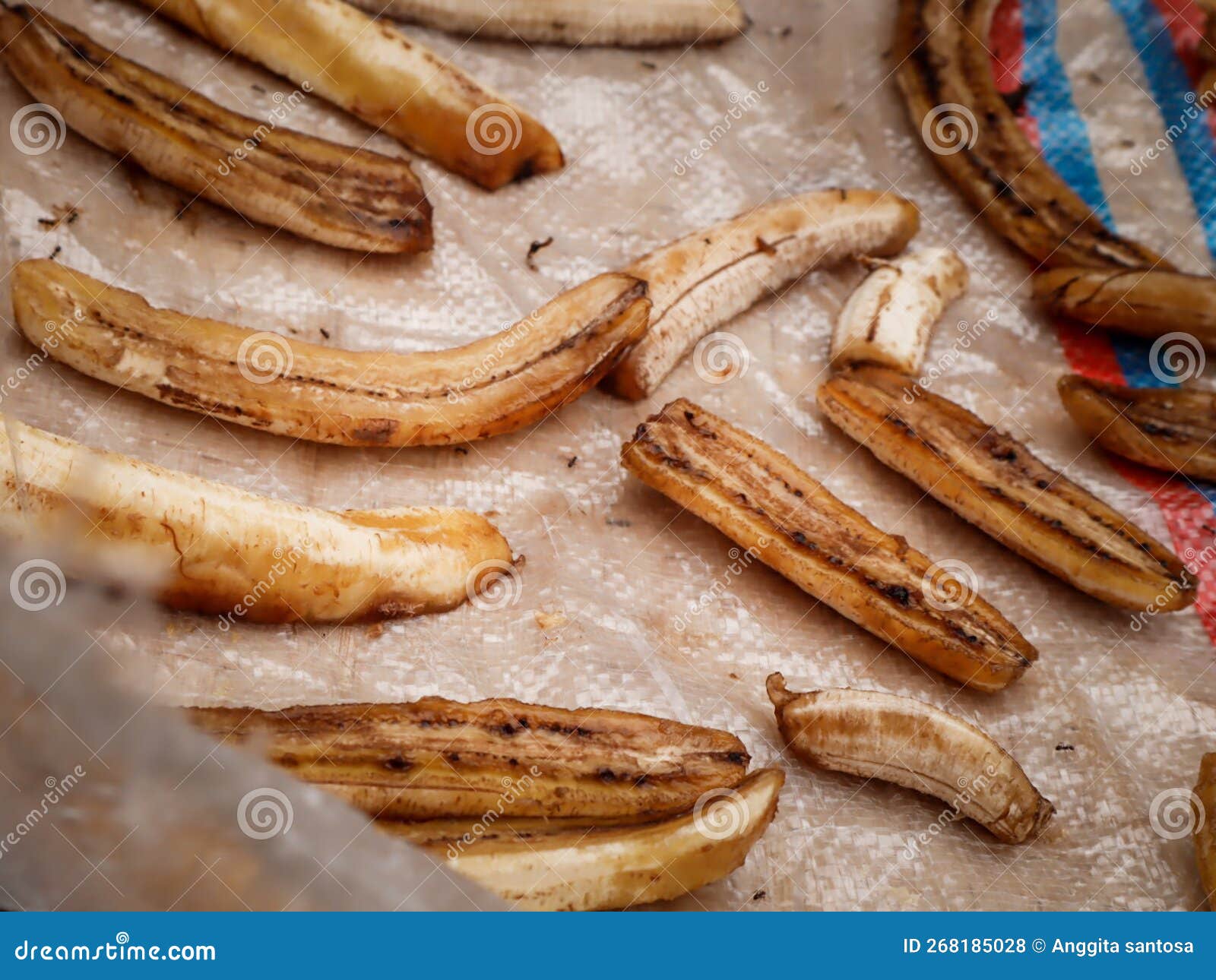 Preservation of Bananas by Drying. Stock Photo - Image of produce, wood ...