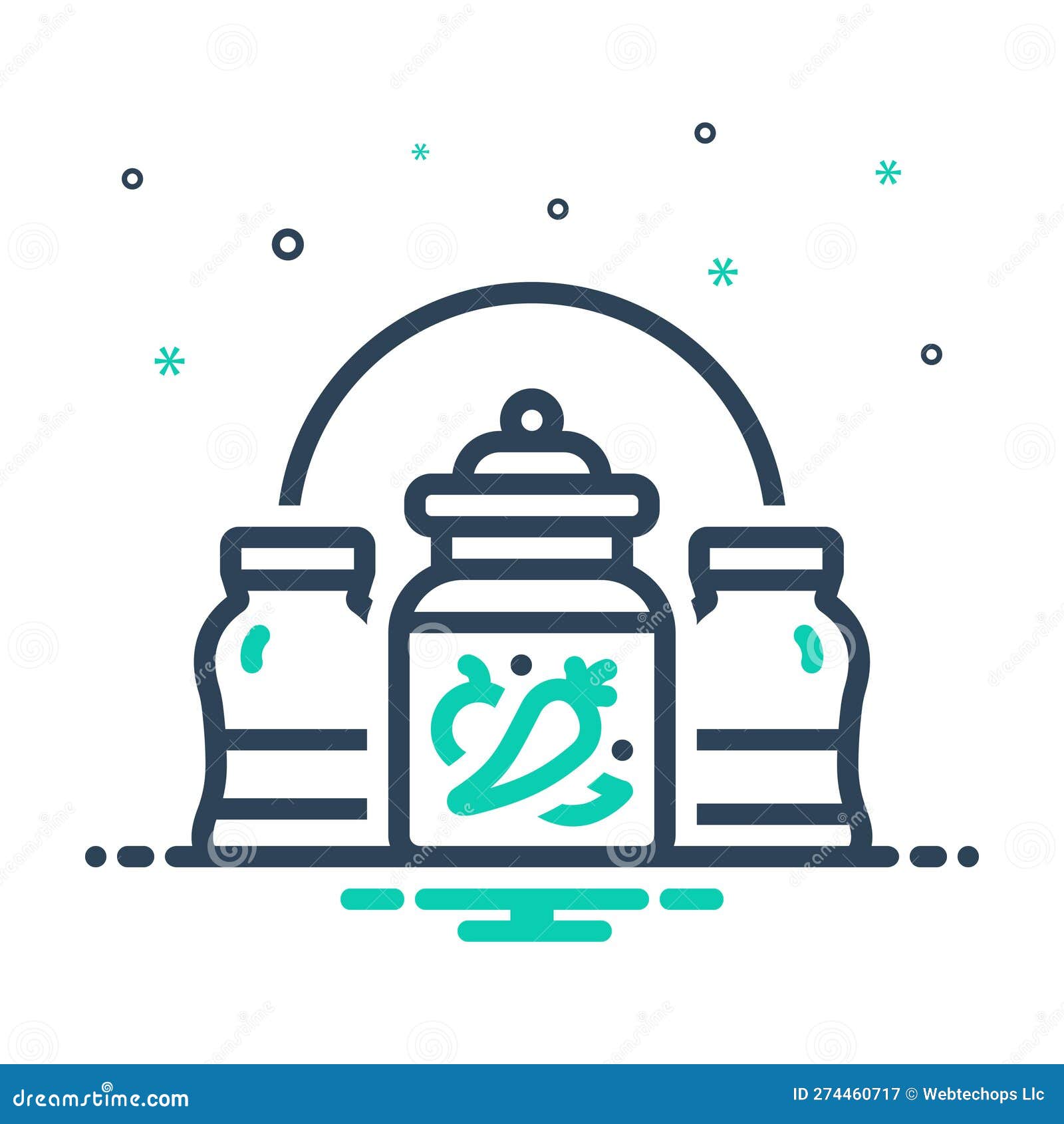 Mix Icon for Preservation, Glass Jar and Ingredient Stock Illustration ...