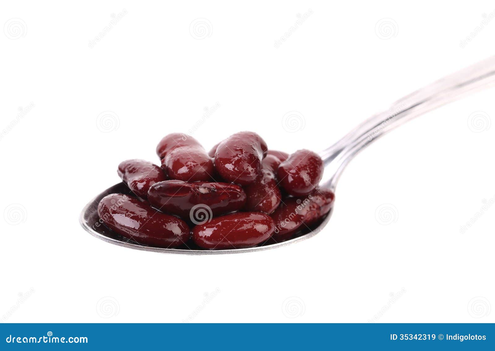Preserve beans on a spoon. stock image. Image of quick - 35342319
