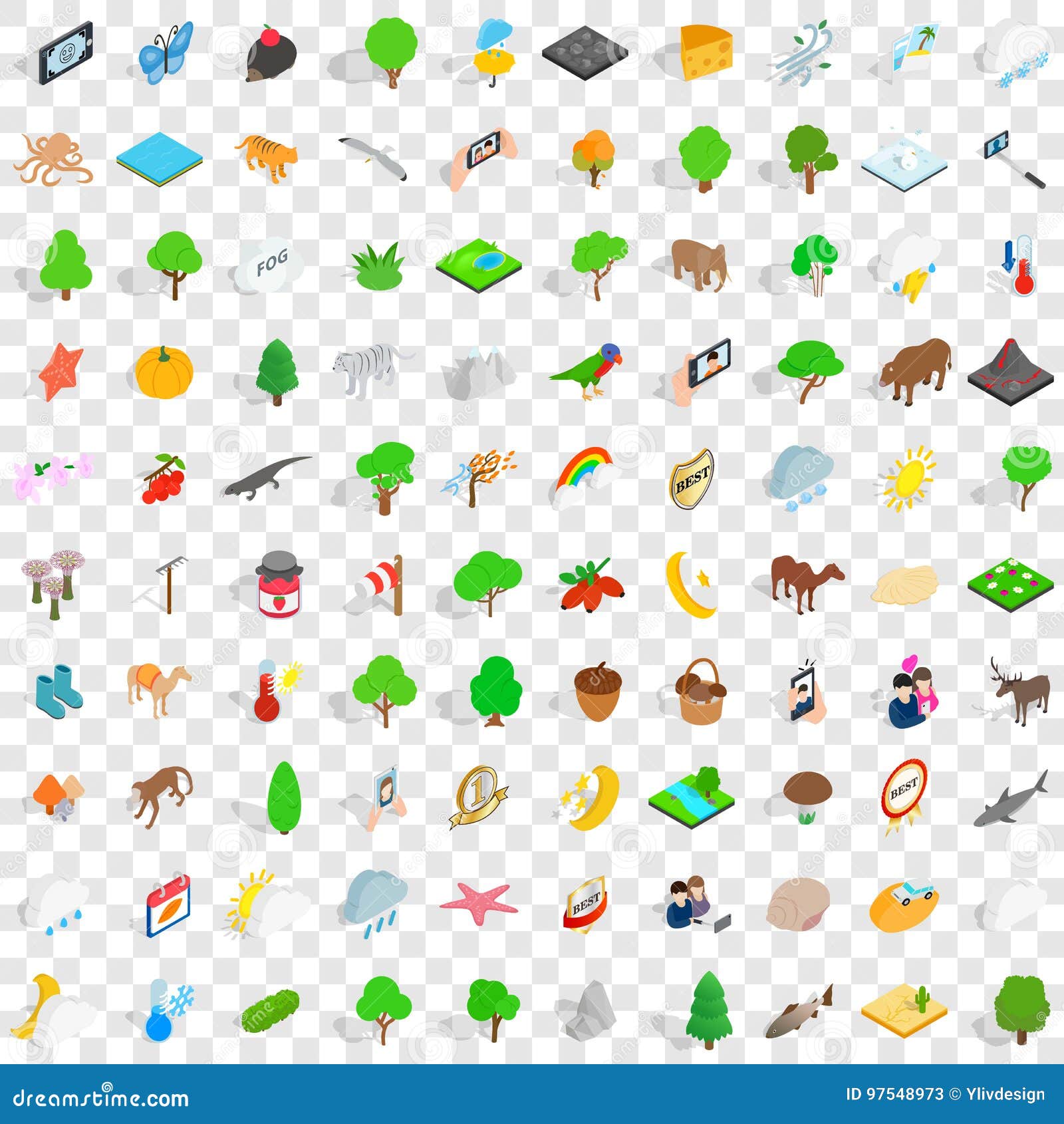 100 Preserve Icons Set, Isometric 3d Style Stock Vector - Illustration ...