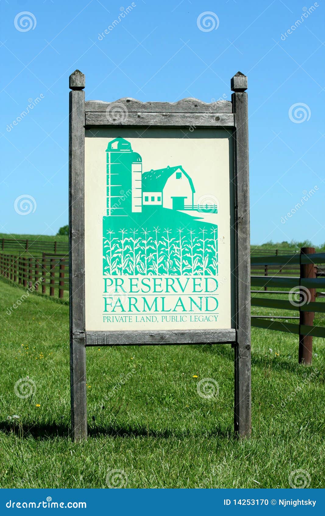Preserved farmland sign stock photo. Image of blue, agriculture - 14253170