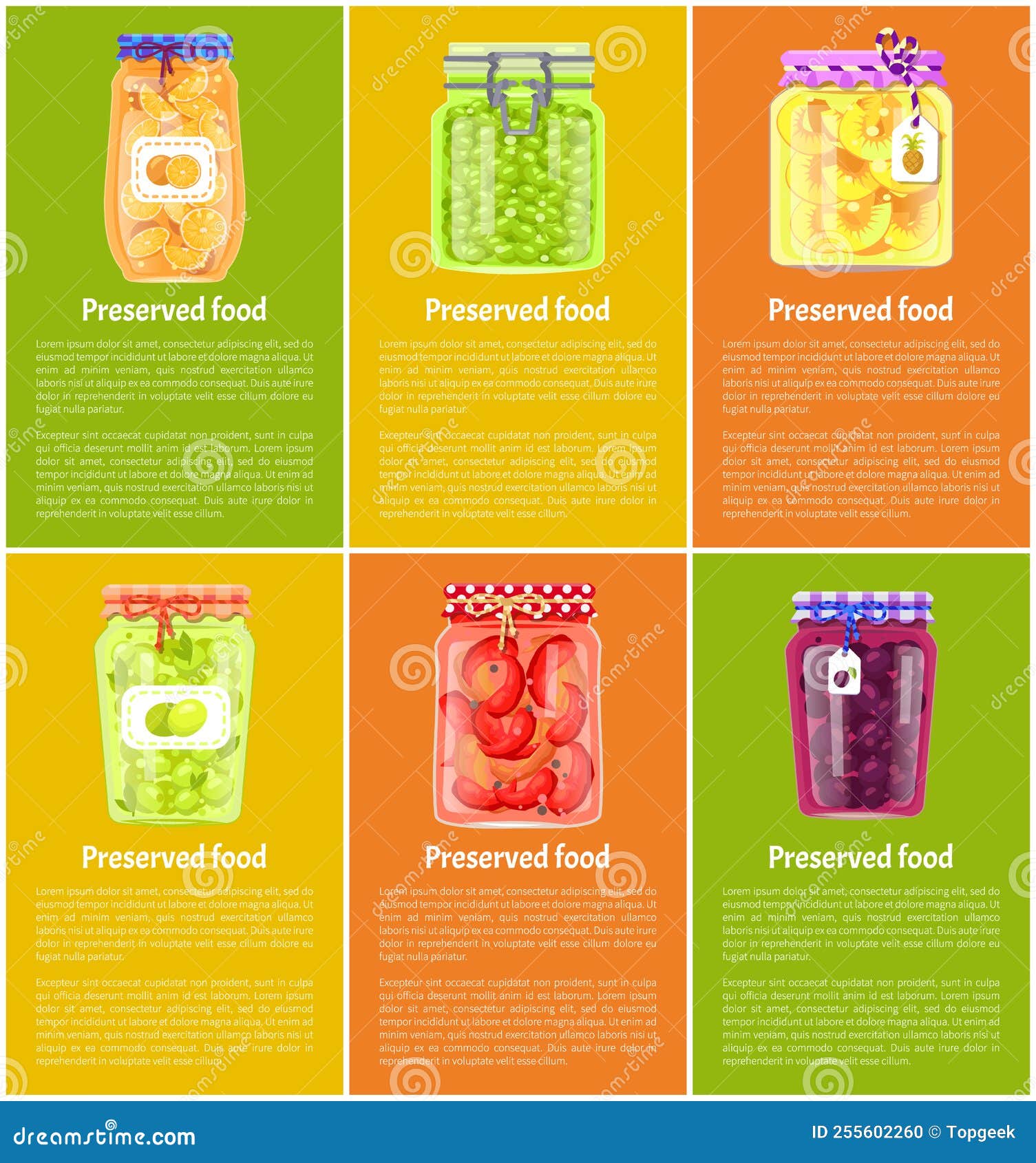 Preserved Fruit and Vegetables Set Vector Icon Stock Vector ...