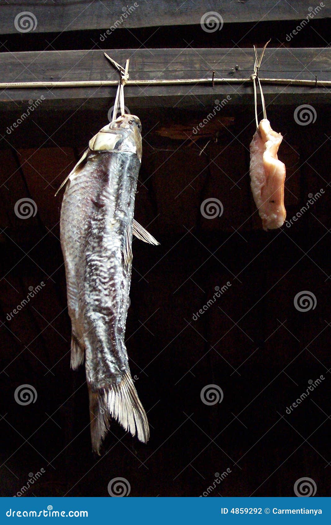 Preserved ham and fish stock photo. Image of tasty, life - 4859292