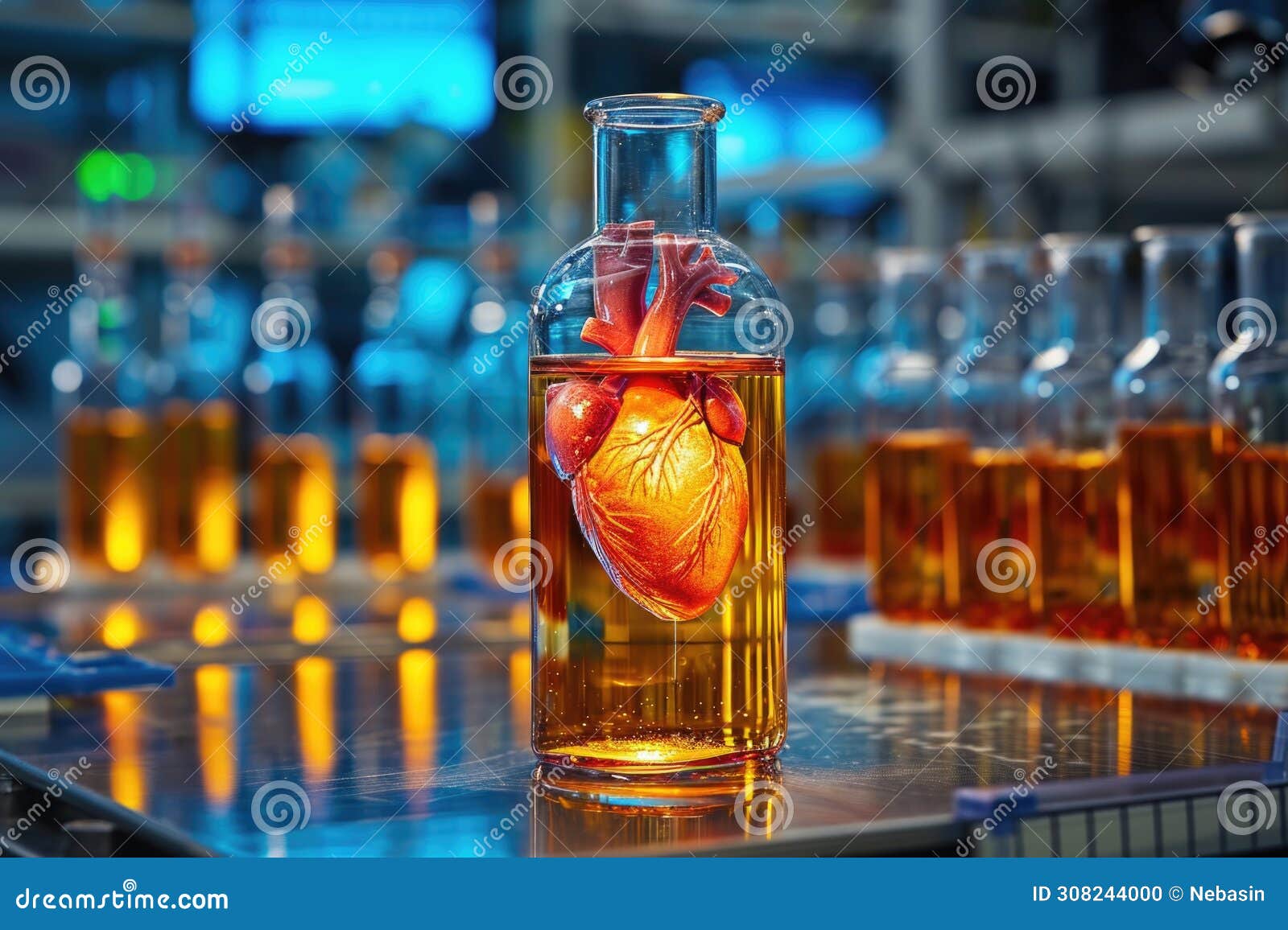 Specimen Jar With Preserved Legume Root Nodules And Bean Plant Leaves ...