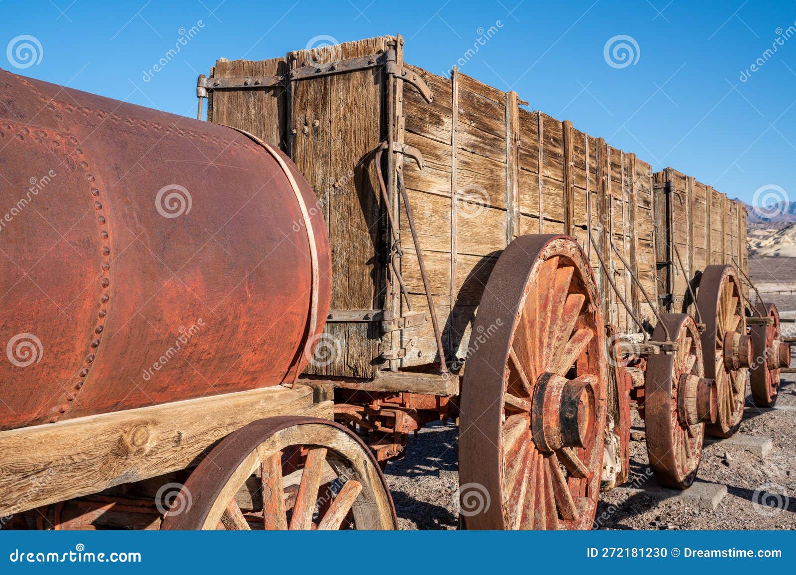 Preserved 20 Mule Team Wagon for Hauling Borax Stock Photo - Image of ...