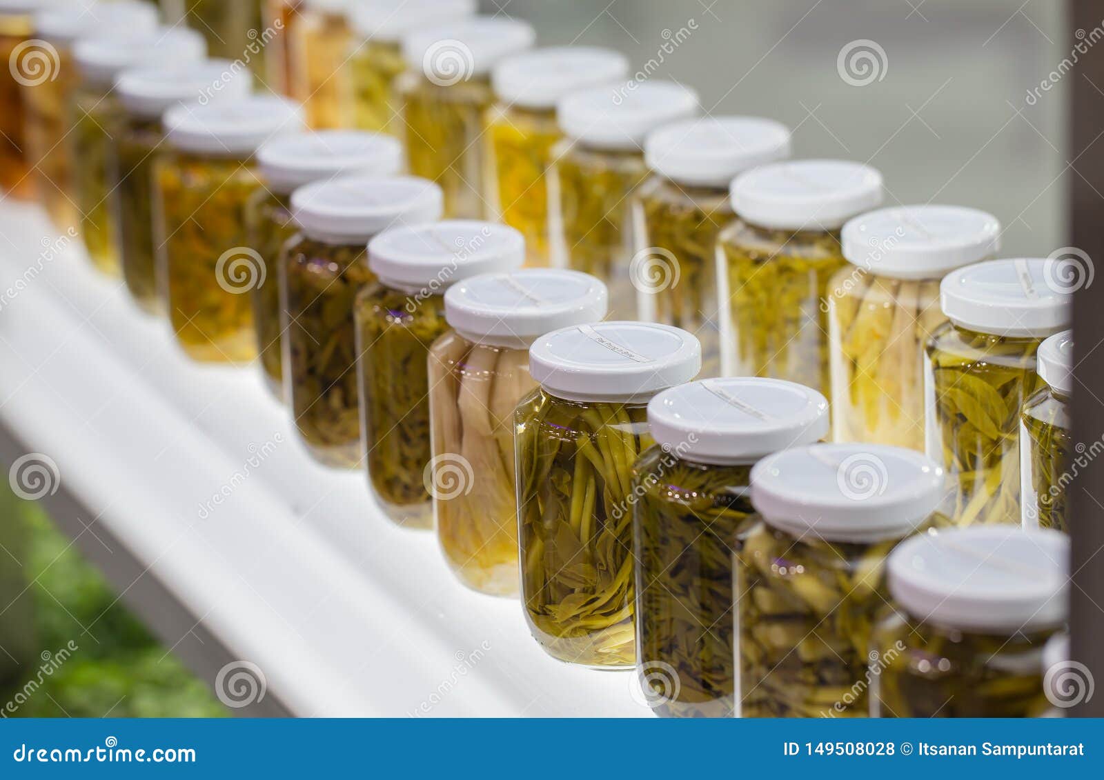 Preserved Vegetable in Jars Stock Photo - Image of mixed, bottled ...