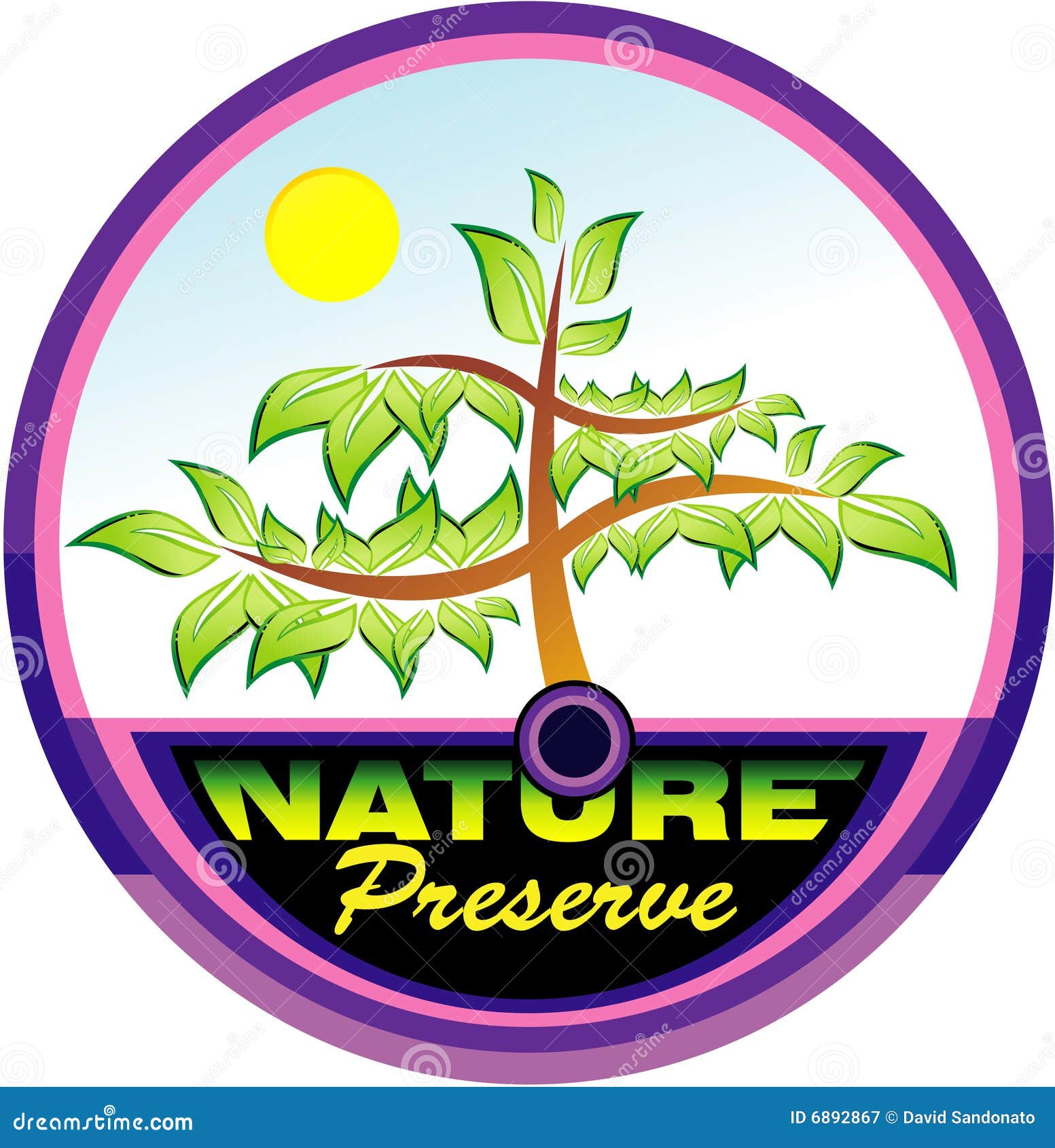 Preserving Nature Tree Emblem Stock Vector - Illustration of background ...