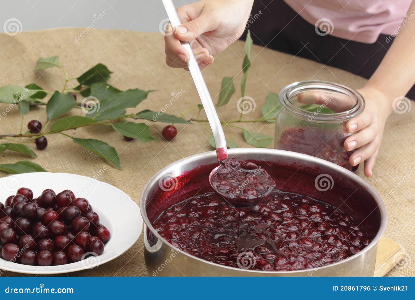 Preserving sour cherries stock photo. Image of heap, harvest - 20861796