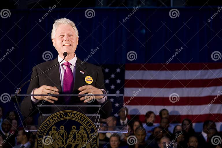 President Bill Clinton Giving Speech Editorial Photo - Image of ...
