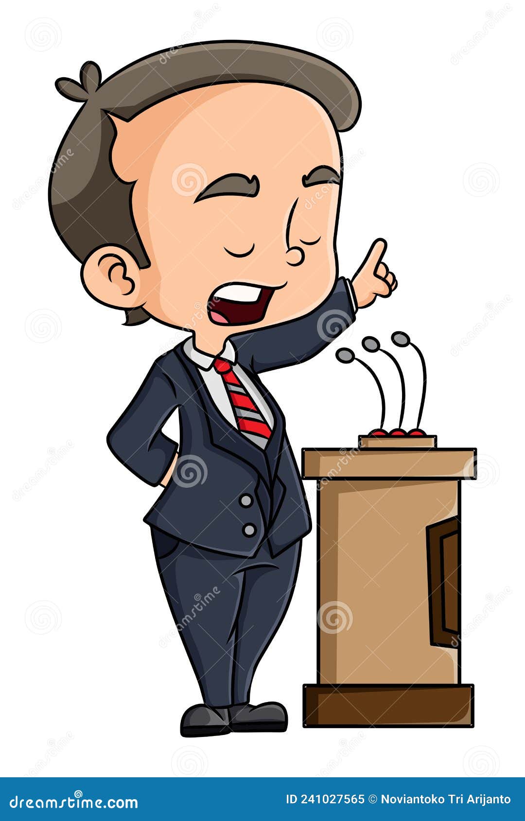 The President is Giving the Speech in the Platform Stock Vector ...