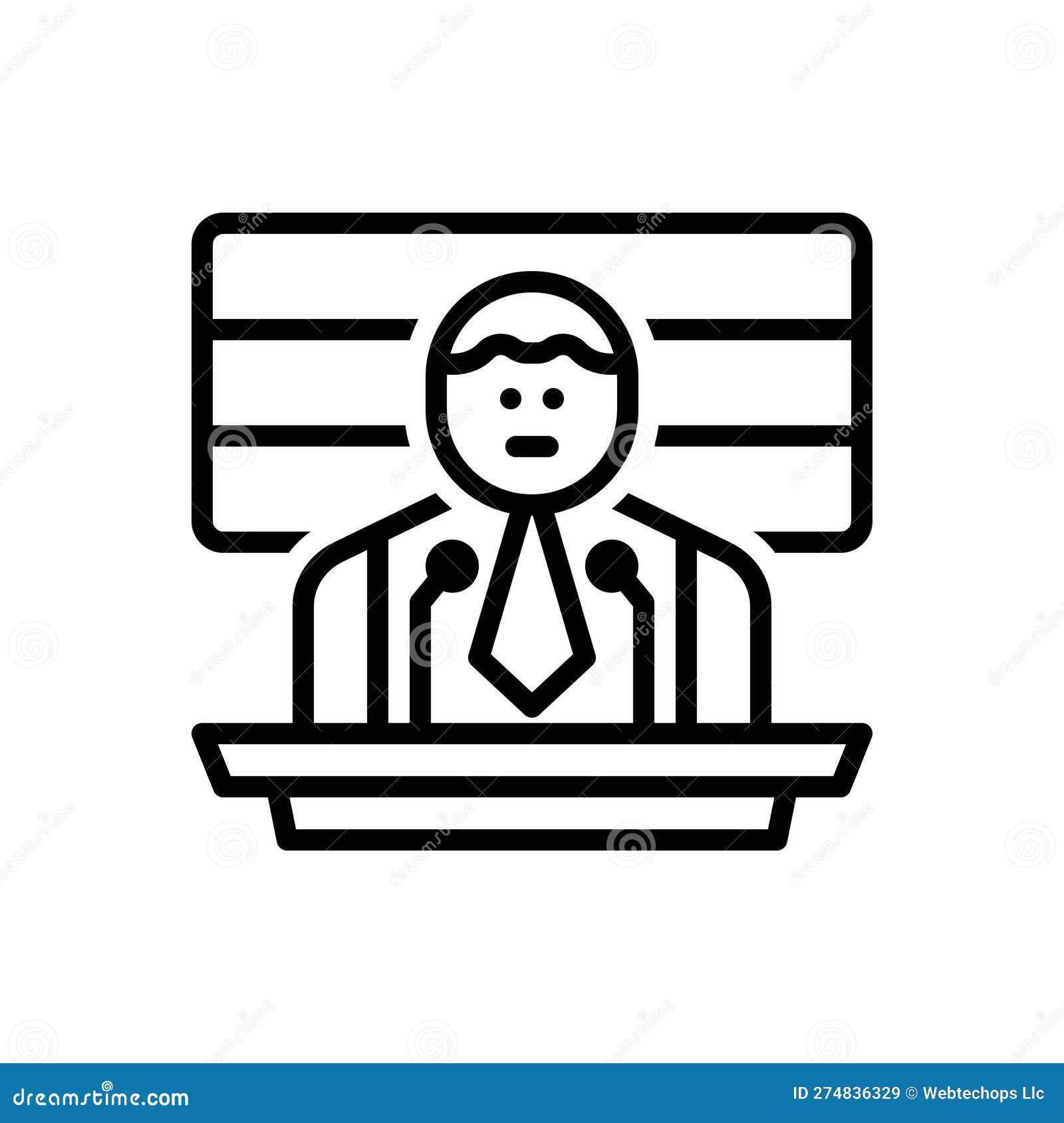 Black Line Icon for President, Chairman and Country Stock Vector ...