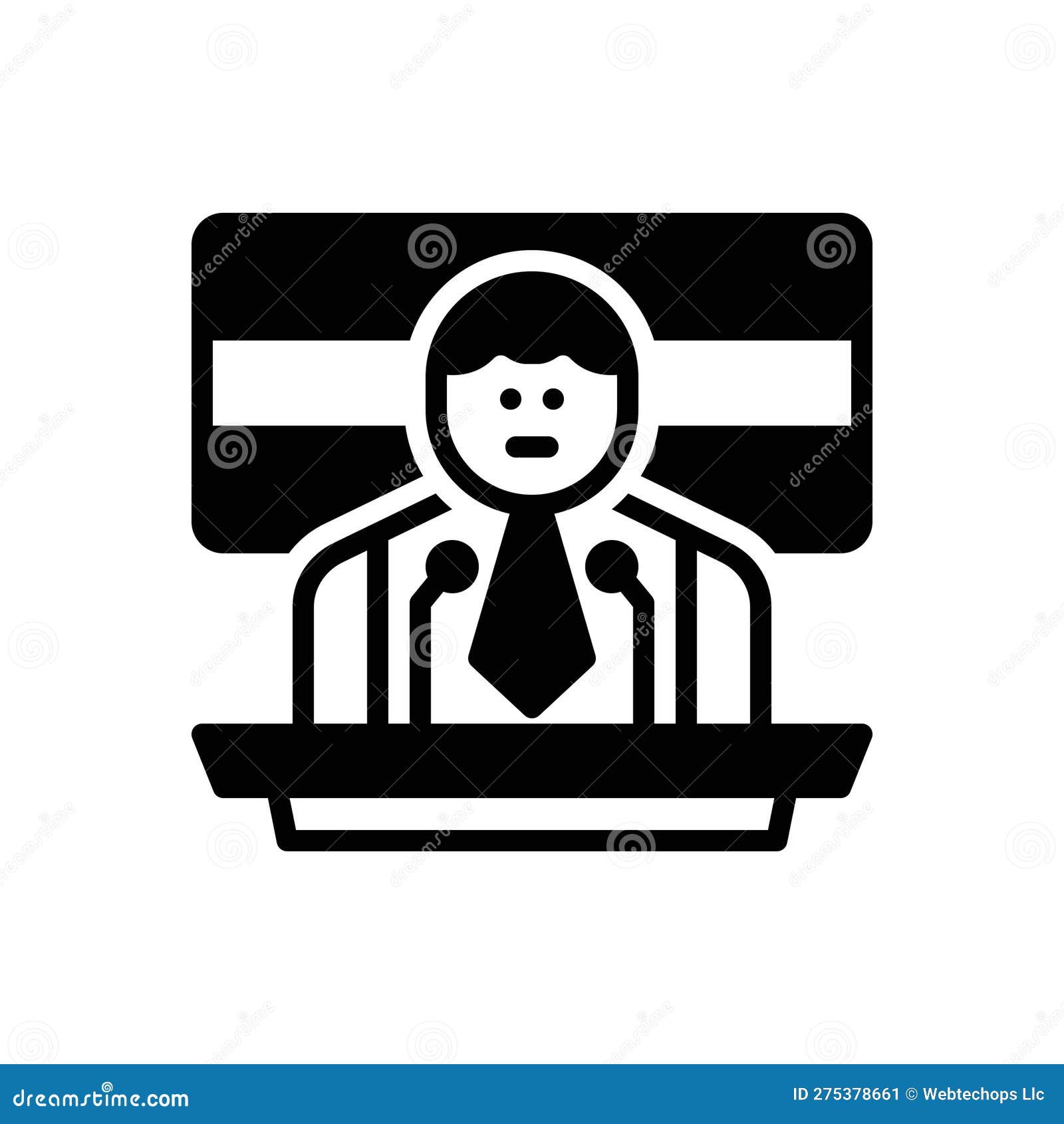 Black Solid Icon for President, Chairman and Elected Stock Vector ...