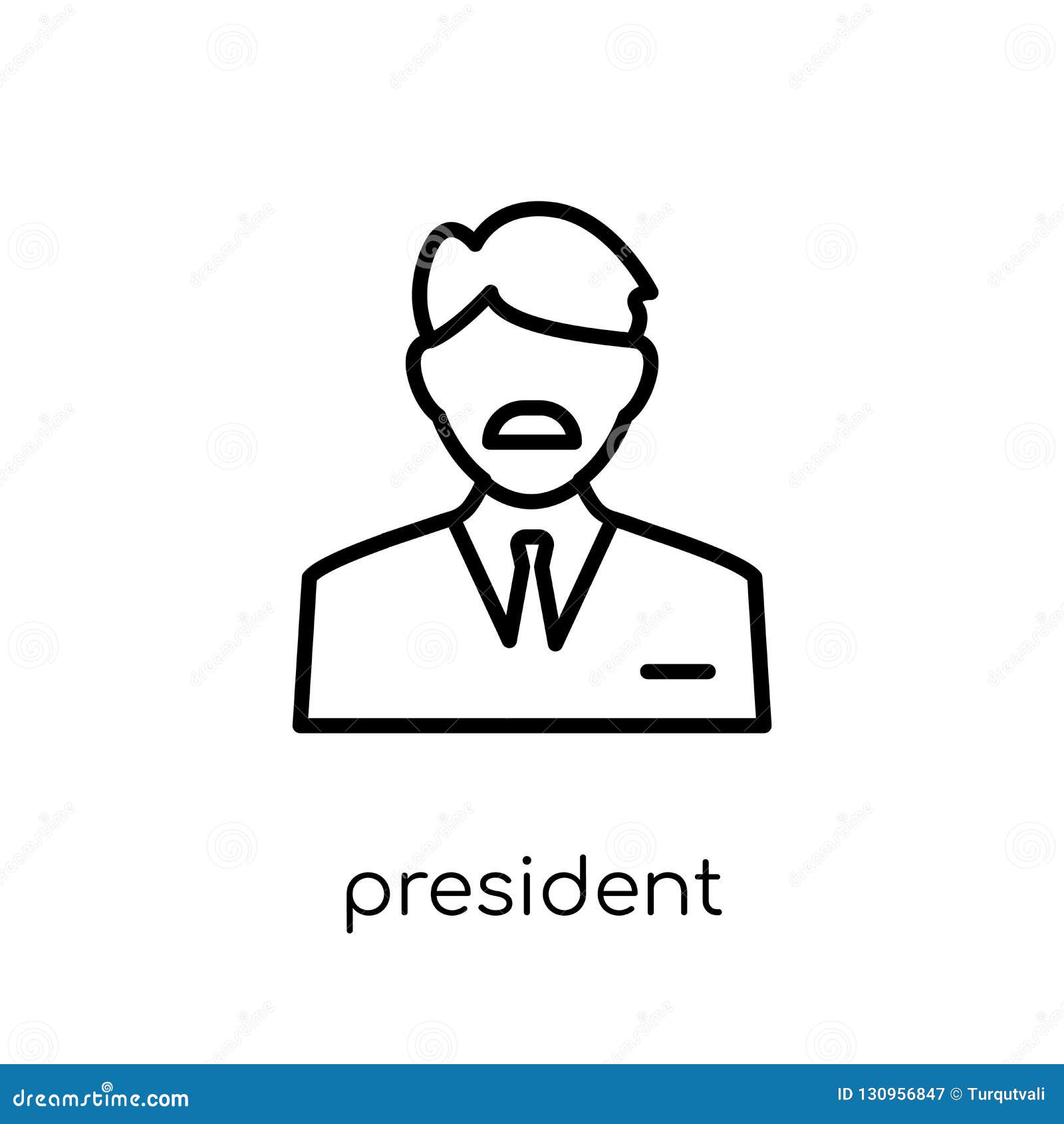 President Icon. Trendy Modern Flat Linear Vector President Icon Stock ...