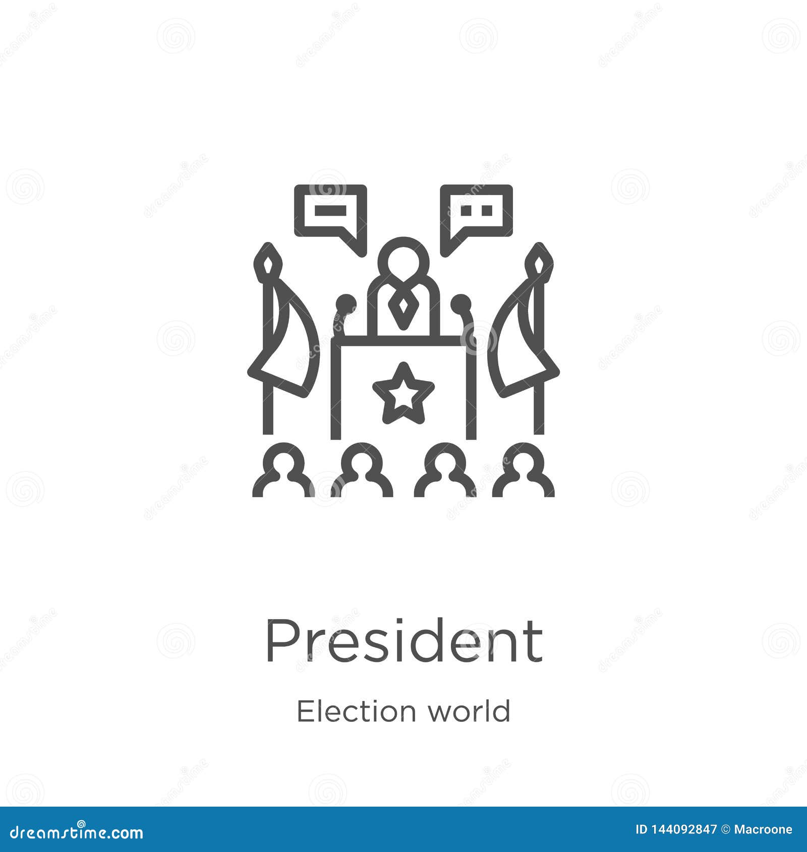 President Icon Vector from Election World Collection. Thin Line ...