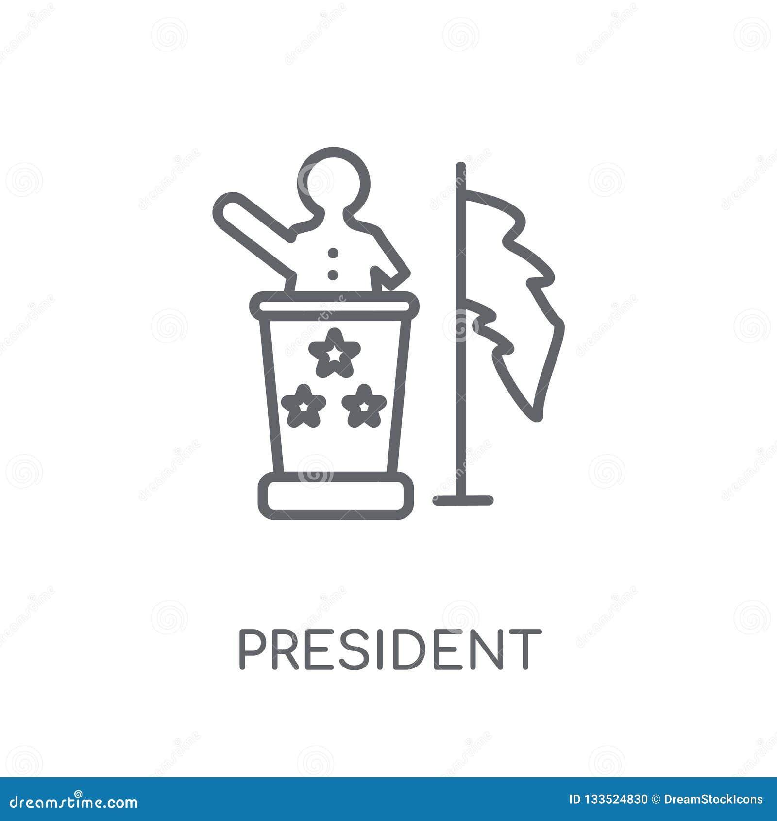 President Linear Icon. Modern Outline President Logo Concept on Stock ...