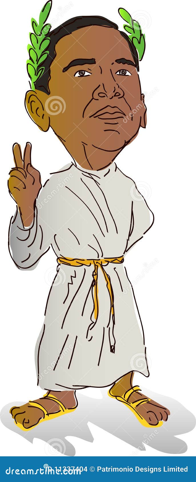 President Obama peace sign editorial stock image. Illustration of robe ...