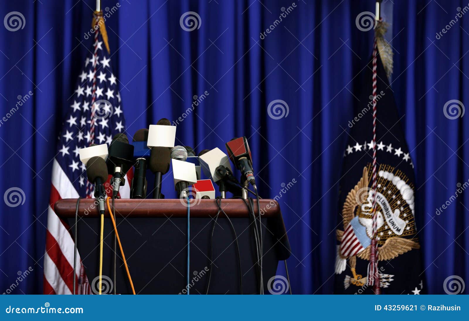 President Press Conference stock image. Image of flags - 43259621