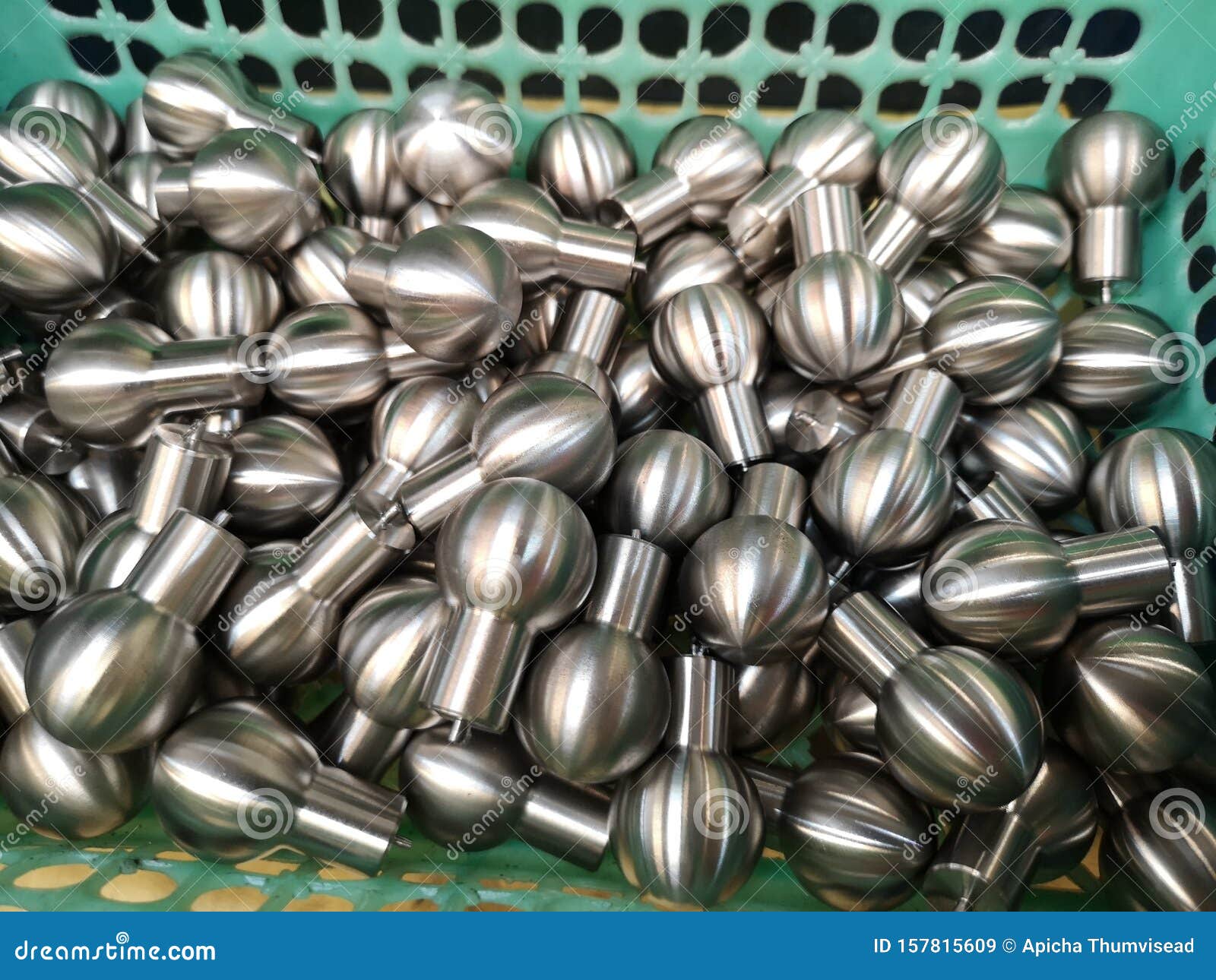 CNC Workpiece Waiting for Inspection Stock Image - Image of site, metal ...