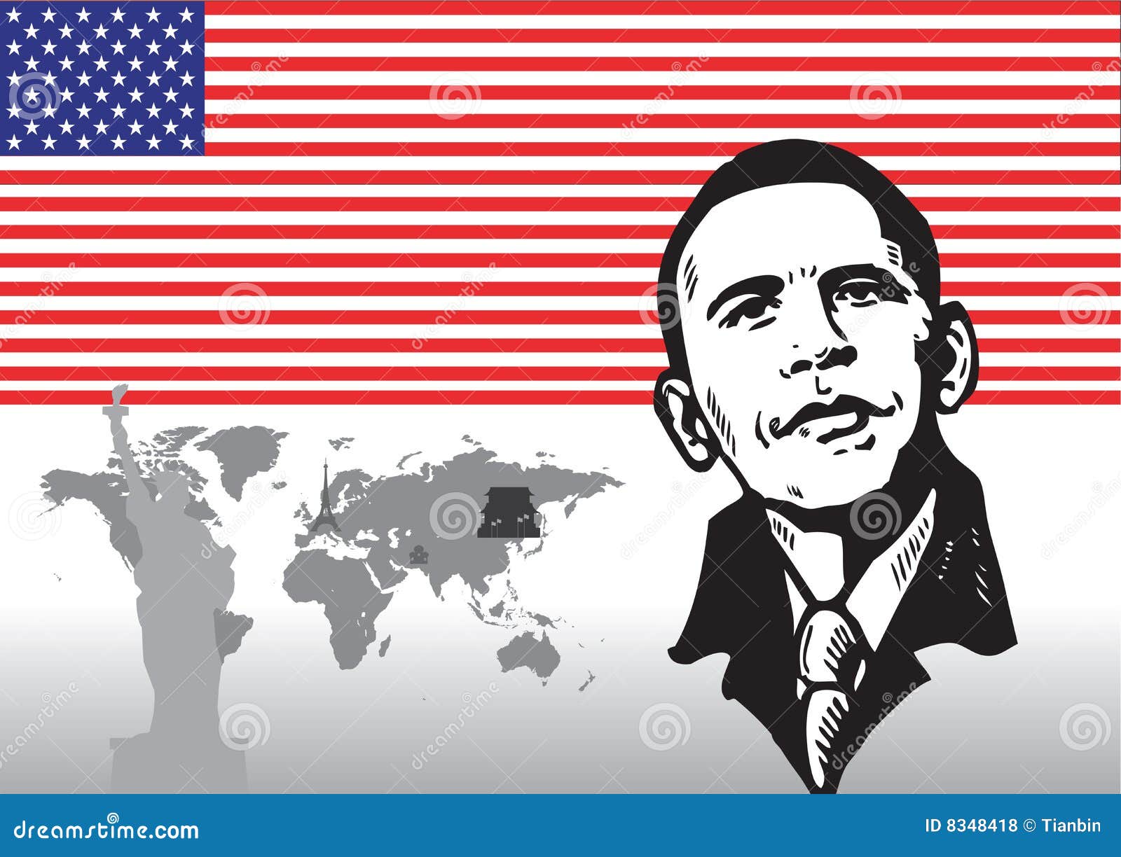 Presidente Barack Obama foto de stock editorial. Ilustração de listras ...