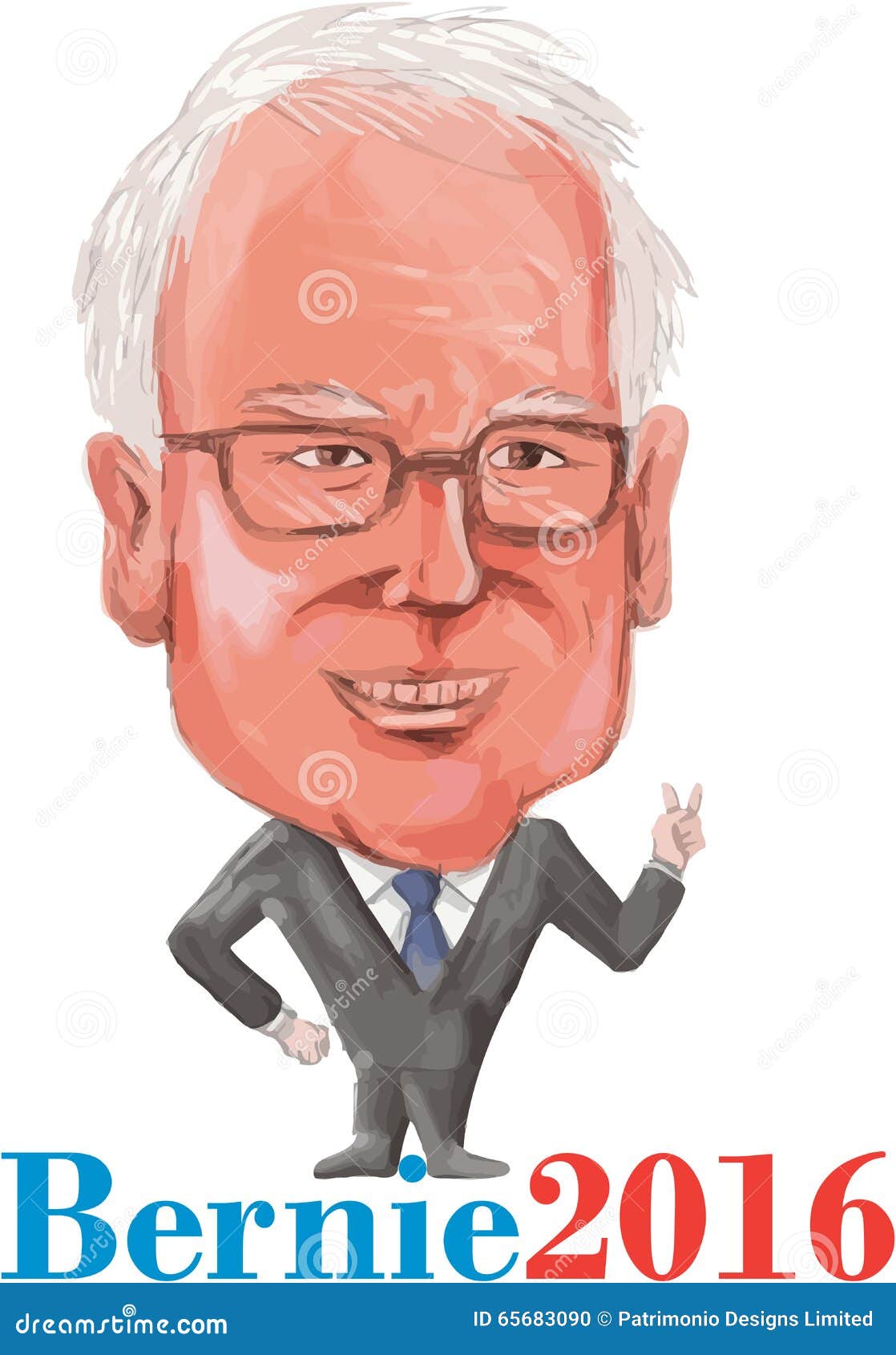 Presidente 2016 De Bernie Democrata Caricatura Imagem Editorial ...