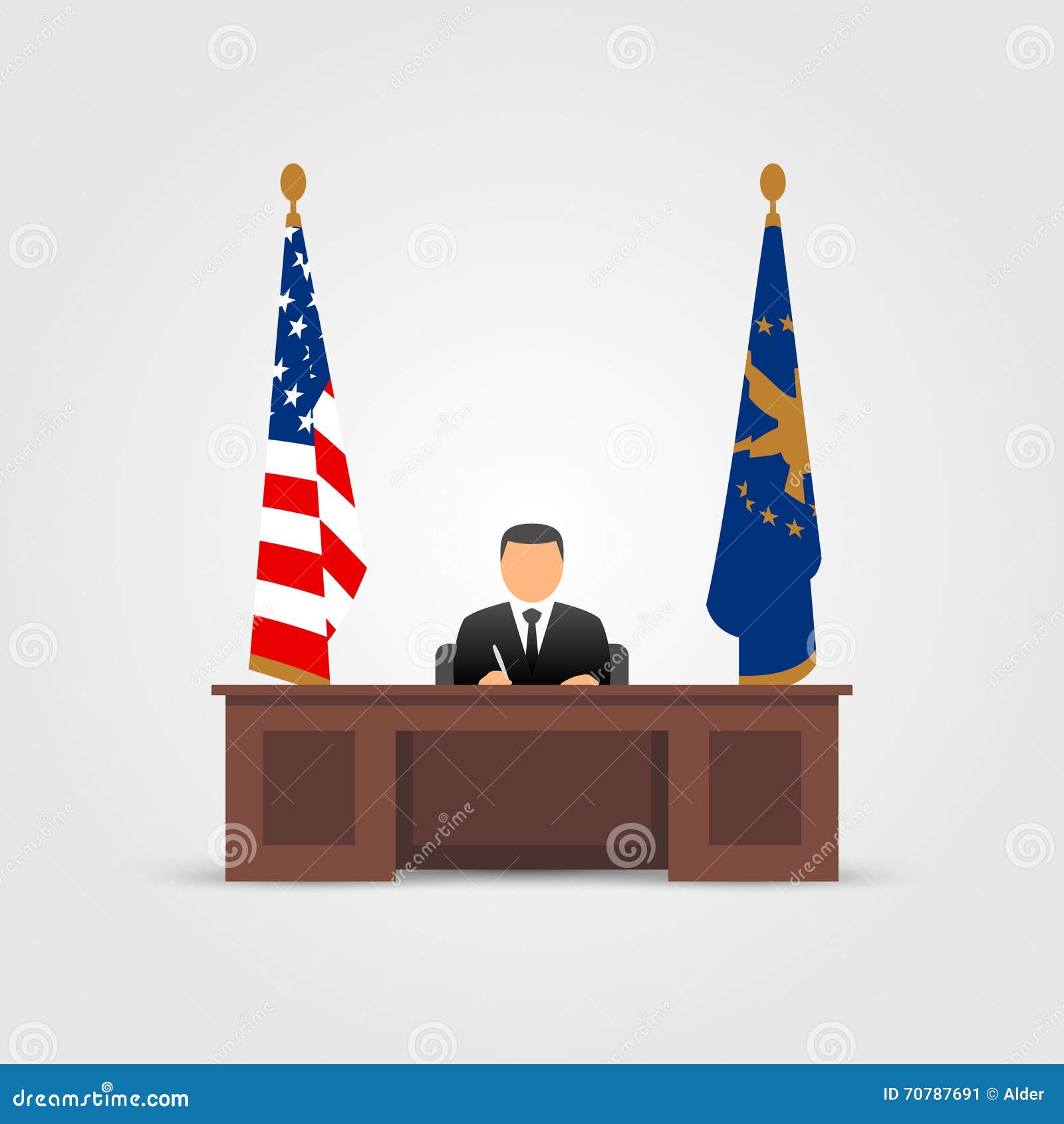 Presidente en oficina oval ilustración del vector. Ilustración de icono ...