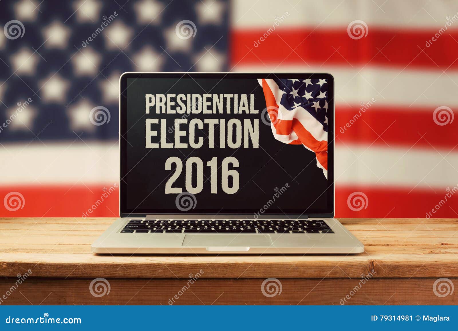 Presidential Election 2016 Background with Laptop Computer Stock Image ...