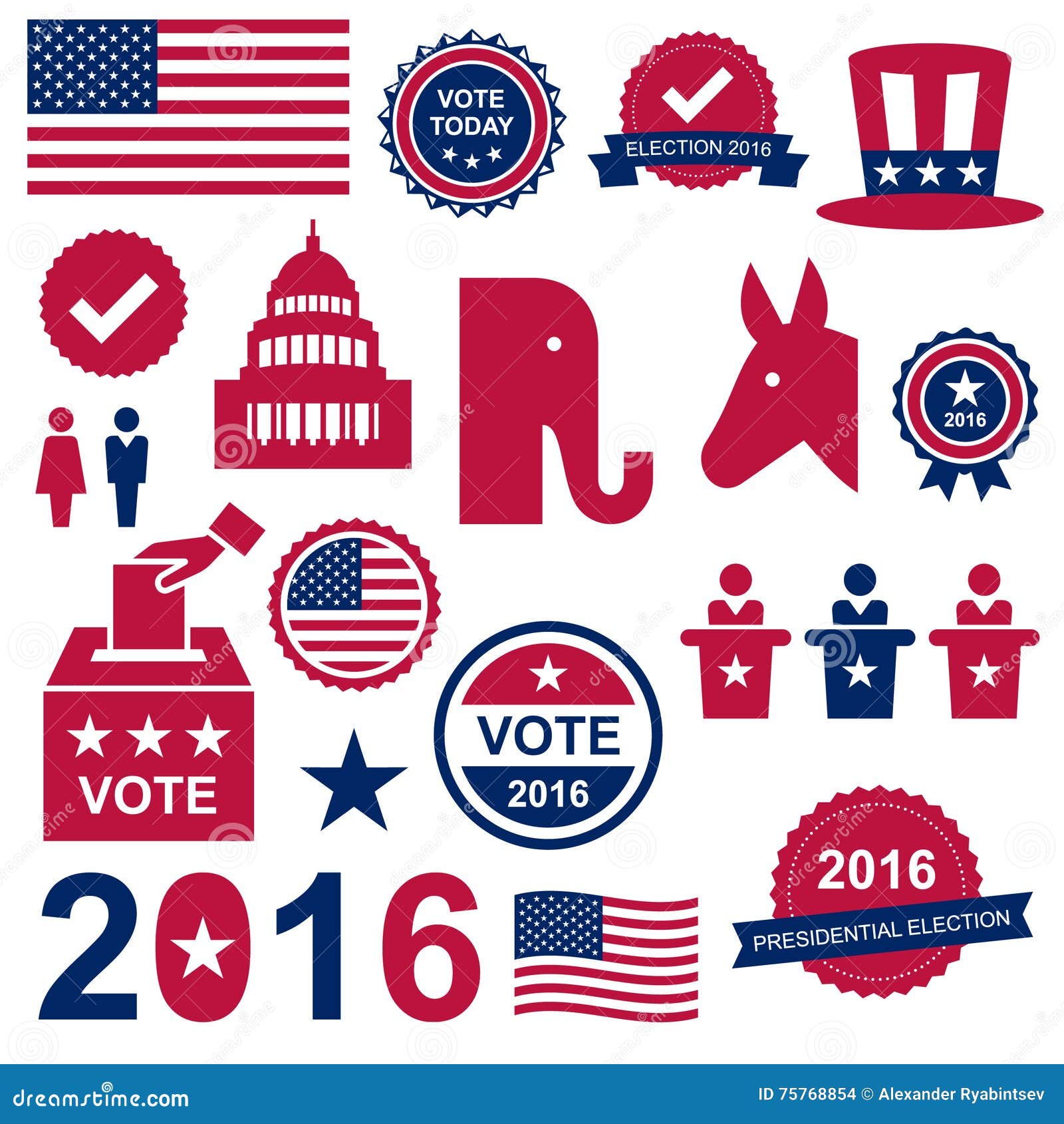 Presidential Election Design Elements Editorial Stock Image ...