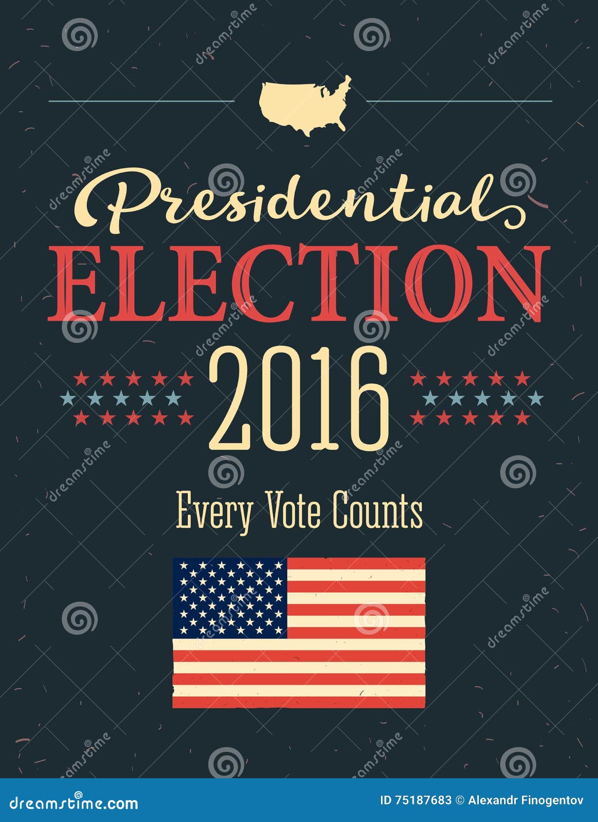 Presidential Election 2016 Posters. Vintage Style Design. Vertical ...