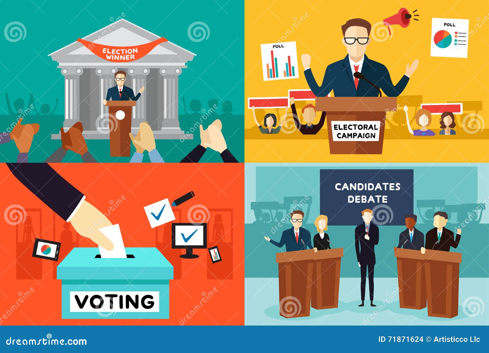 Presidential Election stock vector. Illustration of cartoon - 71871624