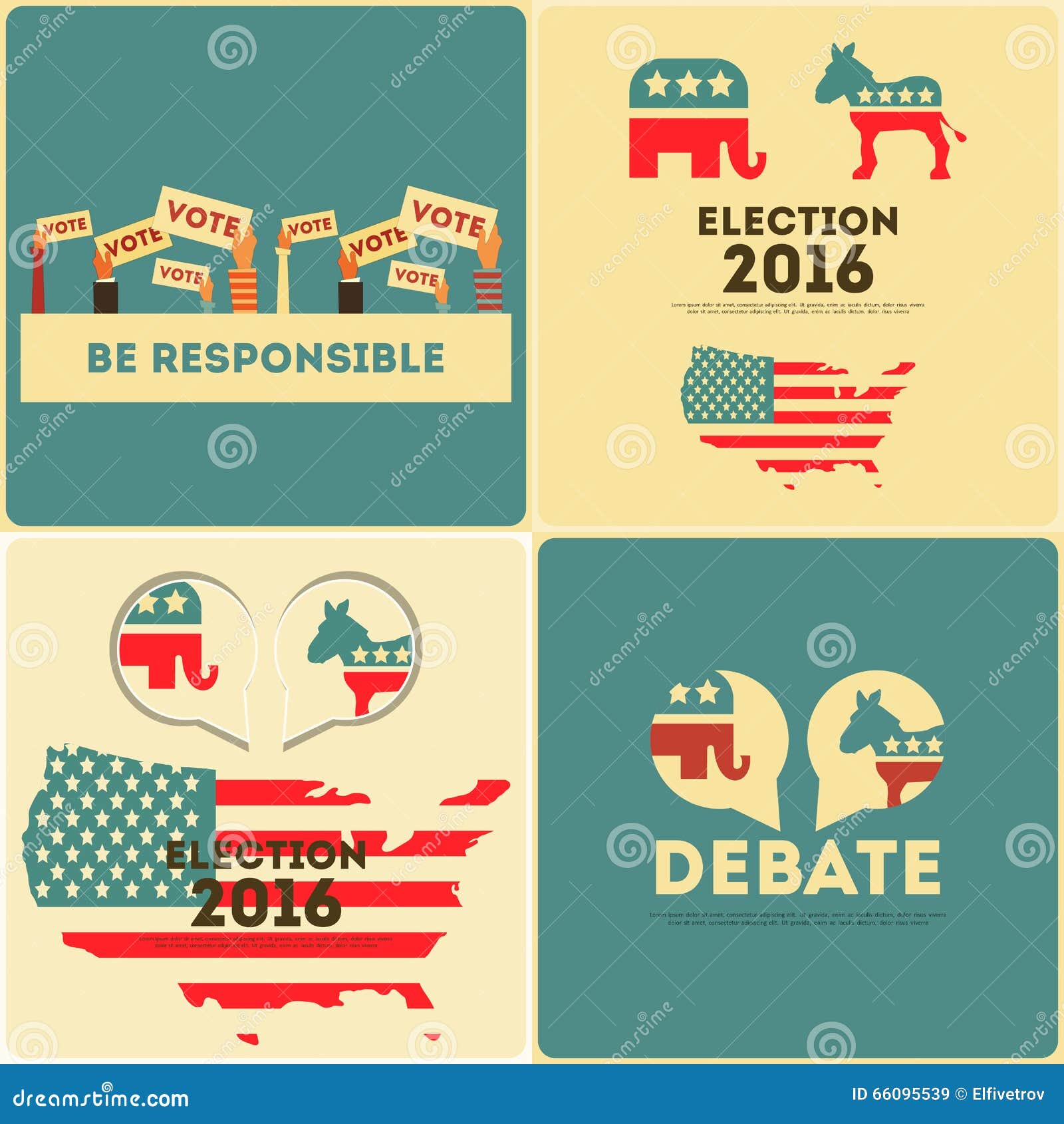 Presidential Election Vote With Check Mark Map And Infographic Vector ...