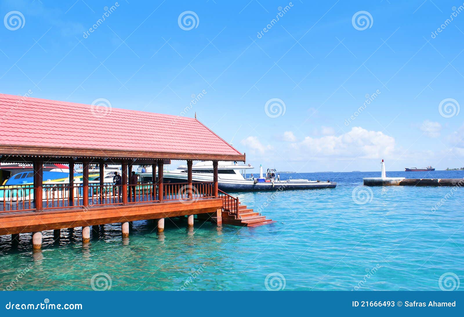 Presidential Jetty in Maldives Stock Image - Image of blue, summer ...