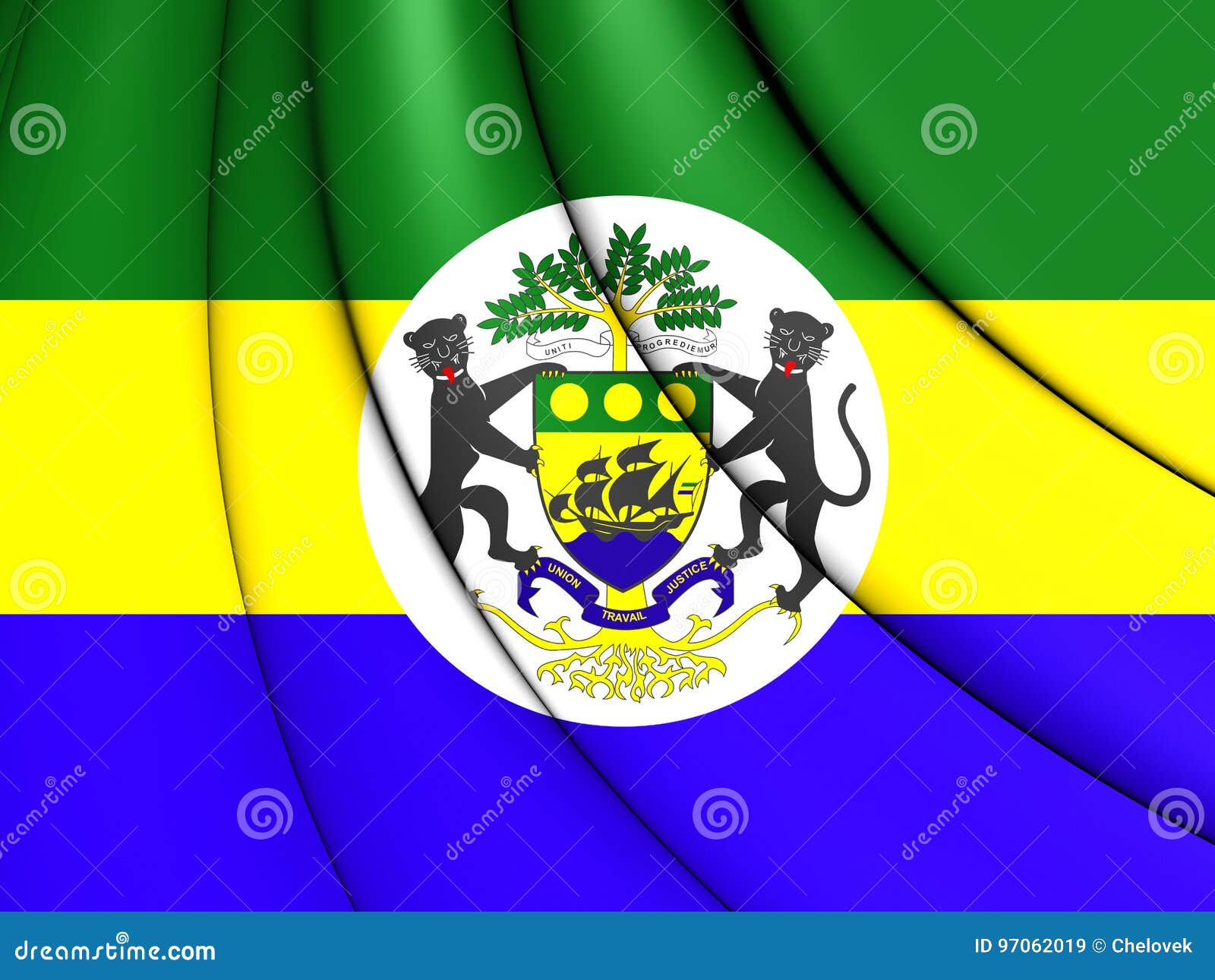 Presidential Standard of Gabon Stock Illustration - Illustration of ...