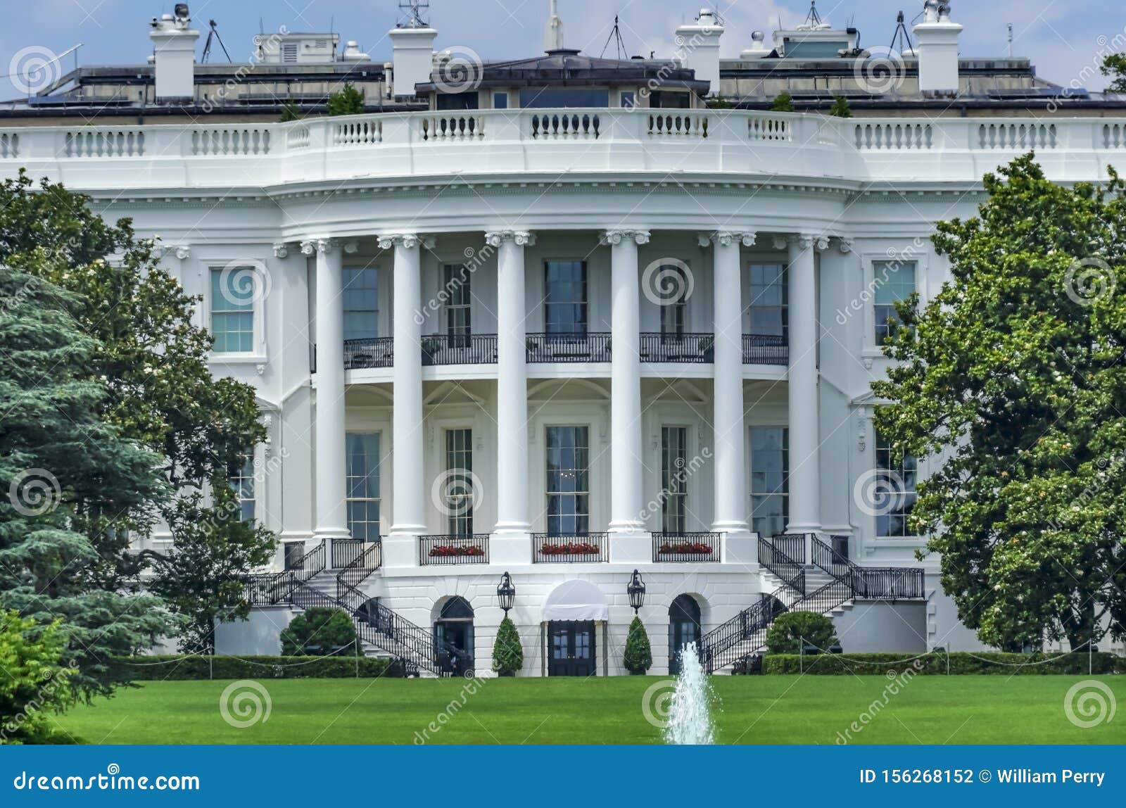 White House Constitution Ave Washington DC Stock Photo - Image of ...