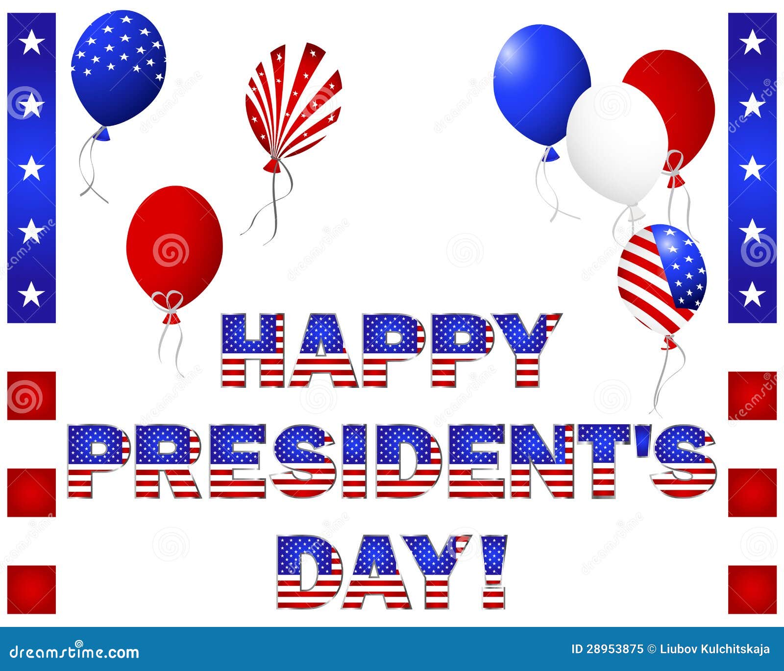 Presidents Day. Beautiful Text and Balloons. Stock Vector ...