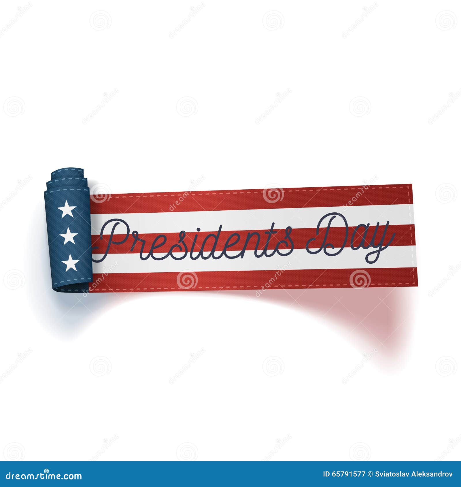 Presidents Day Big Realistic Scroll USA Ribbon Stock Vector ...